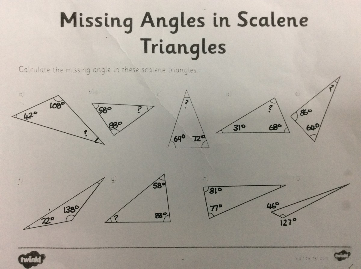 Homework – angles in triangles – Worsbrough Common Primary School